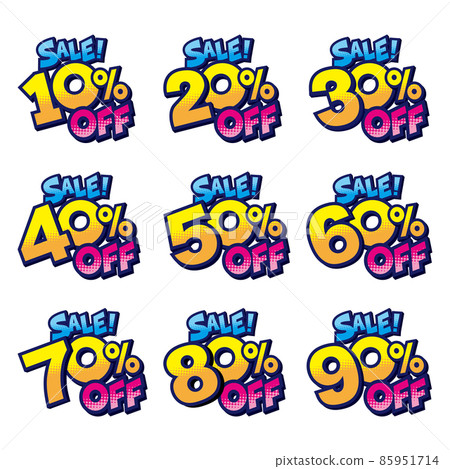 Sale price cut discount POP set material - Stock Illustration [85951714 ...