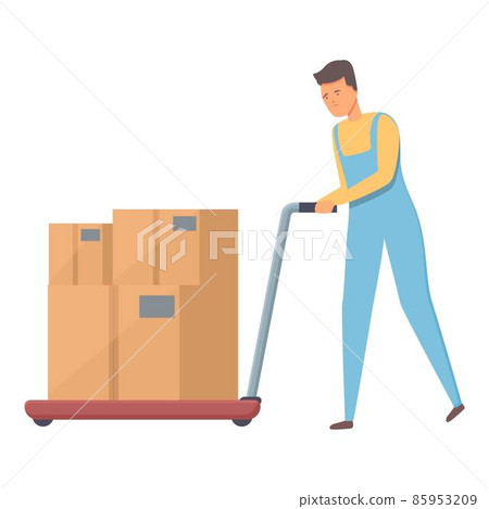 Move relocation box icon cartoon vector. Home... - Stock Illustration ...