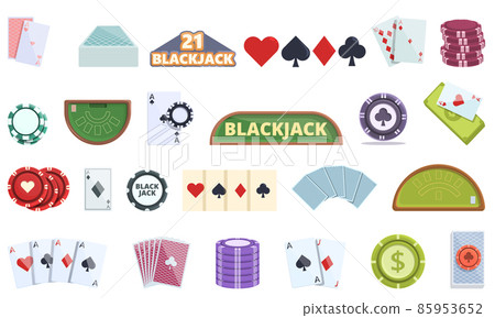 Black jack icon cartoon vector. Card play - Stock Illustration ...
