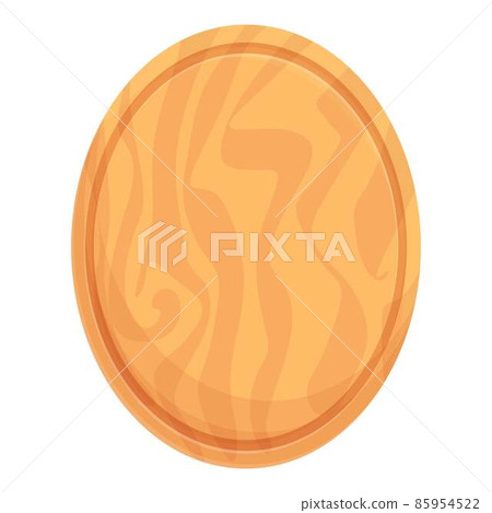 Oval board icon cartoon vector. Rustic plate - Stock Illustration ...