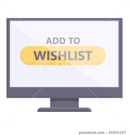 Online wishlist icon cartoon vector. Store list - Stock Illustration ...