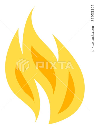 Fire icon. Yellow flame logo. Burning symbol - Stock Illustration ...
