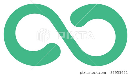Infinity symbol. Green loop sign. Endless cycle... - Stock Illustration ...