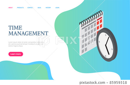 Time Management Website, Calendar and Clock Vector - Stock Illustration ...