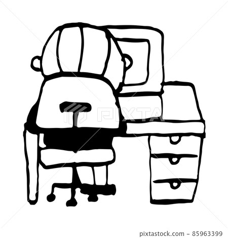 Desk back view - Stock Illustration [85963399] - PIXTA