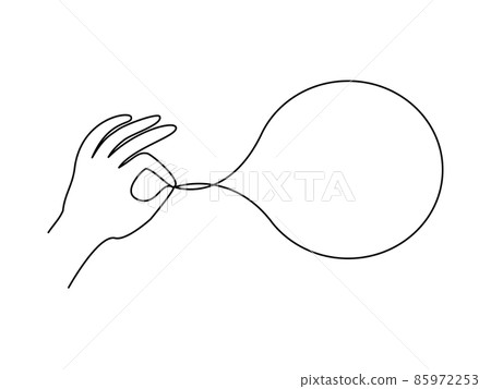 Simple illustration pinch a balloon - Stock Illustration [85972253] - PIXTA