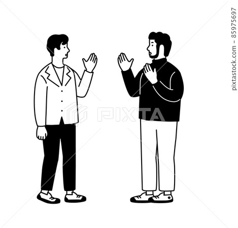 Illustration of a simple man having a conversation - Stock Illustration ...