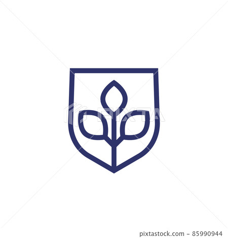 natural protection line icon on white - Stock Illustration [85990944 ...