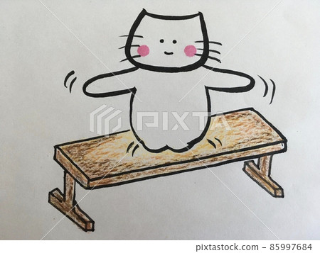 Cats on the balance beam - Stock Illustration [85997684] - PIXTA