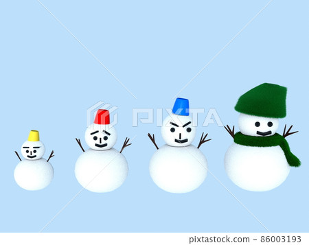 Many snowmen - Stock Illustration [86003193] - PIXTA