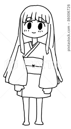 Full-body line art illustration of a... - Stock Illustration [86006726 ...