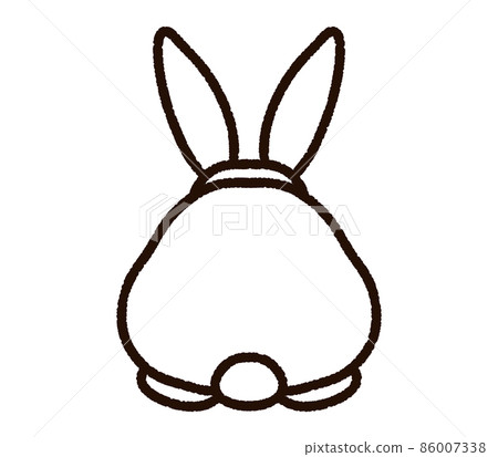 Back view of a cute rabbit - Stock Illustration [86007338] - PIXTA