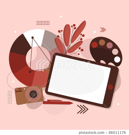 Graphic Designer Digital Graphic Drawing Tool... - Stock Illustration ...