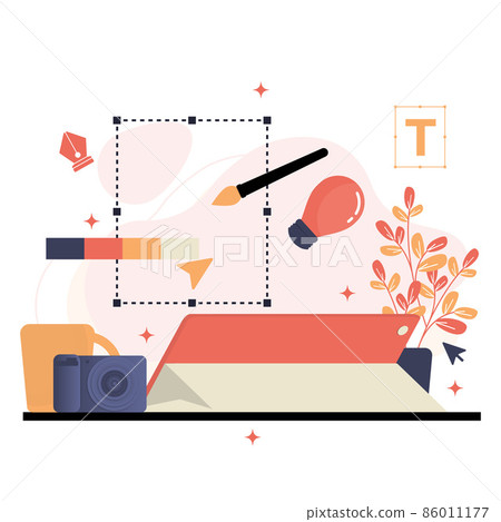 Graphic Designer Digital Graphic Drawing Tool... - Stock Illustration ...