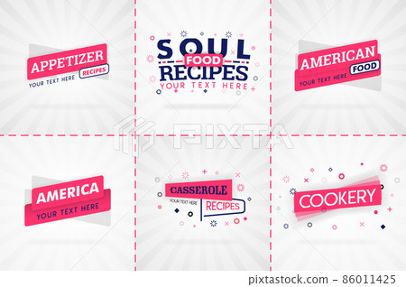 Pink cooking book set for food and recipe... - Stock Illustration ...