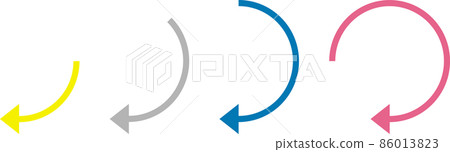 Thin round arrow set_colorful - Stock Illustration [86013823] - PIXTA