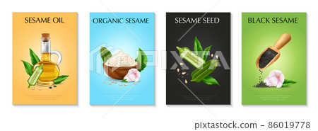 Sesame Posters Set-插圖素材 [86019778] - PIXTA圖庫