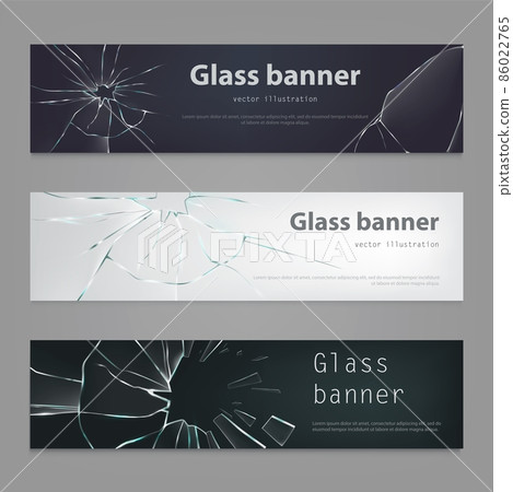 Set of vector illustrations of broken glass...-插圖素材 [86022765] - PIXTA圖庫