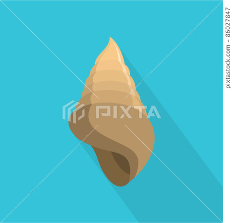 Spiral shell icon, flat style - Stock Illustration [86027847] - PIXTA