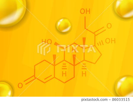 Cortisol chemical formula. Cortisol 3D... - Stock Illustration ...
