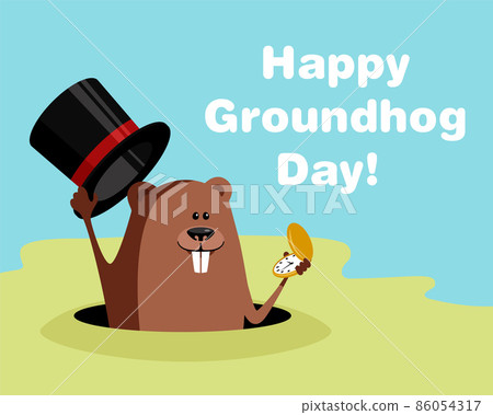 Happy Groundhog Day Clip Art Happy Groundhog Day Design With Cute