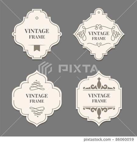 Old fashioned ornate labels stickers or vintage... - Stock Illustration ...