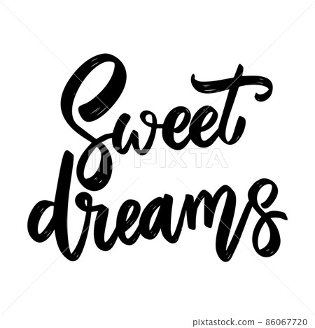 Sweet dreams. Lettering phrase on white... - Stock Illustration ...