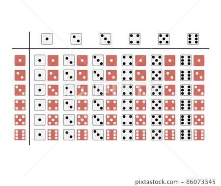 dice roll probability table to calculate the... - Stock Illustration ...