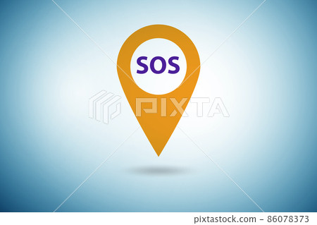 Concept of SOS - distress call in case of danger - Stock Illustration ...