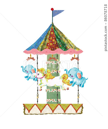 Cute dream merry-go-round - Stock Illustration [86078718] - PIXTA