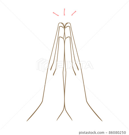 Hand illustration Gassho - Stock Illustration [86080250] - PIXTA