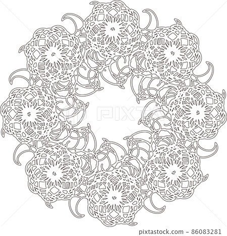 A set of gorgeous plant pattern line drawings - Stock Illustration ...