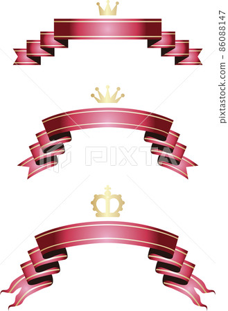 Crown Ribbon Ribon Vintage Royal Ribbon Tape... - Stock Illustration ...