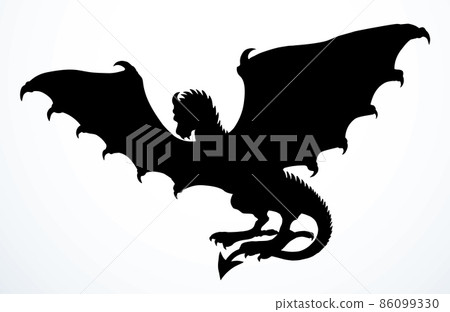 Winged dragon. Vector drawing animal-插圖素材 [86099330] - PIXTA圖庫