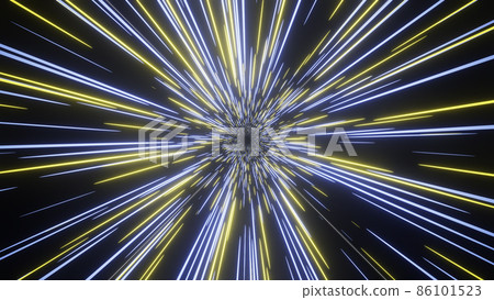 Abstract space travel 3D illustration. Glowing... - Stock Illustration ...