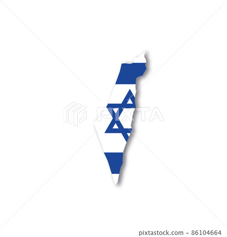 Israel national flag in a shape of country map - Stock Illustration ...