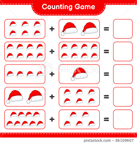 Counting game, count the number of Santa Hat... - Stock Illustration ...
