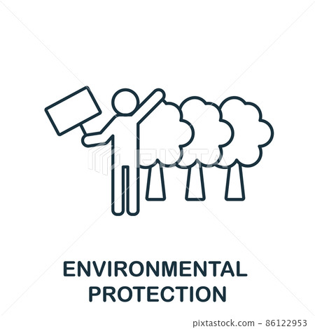 Environmental Protection icon. Line element... - Stock Illustration ...