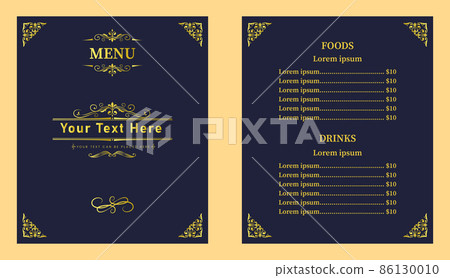 restaurant menu template. royal luxury template-插圖素材 [86130010] - PIXTA圖庫