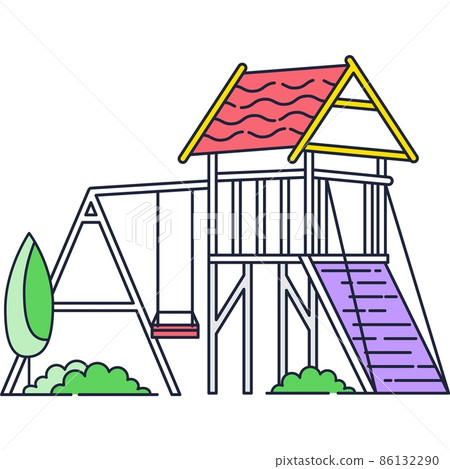 Playground isolated child play area vector icon - Stock Illustration ...
