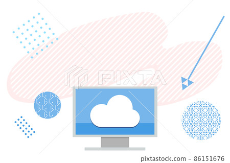 Cloud network image PC monitor vector... - Stock Illustration [86151676 ...