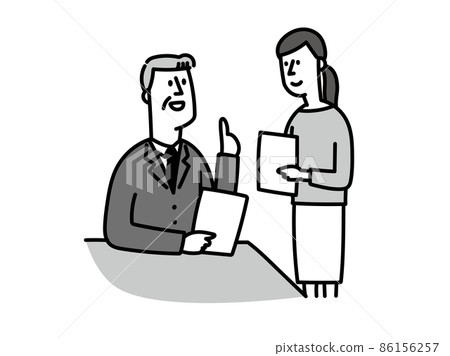 Female receiving instructions from her boss - Stock Illustration ...