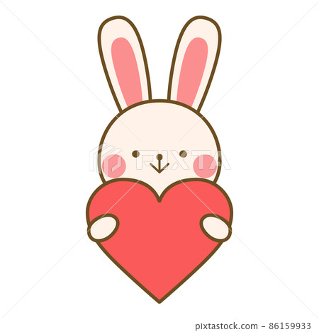 Rabbit upper body with a heart - Stock Illustration [86159933] - PIXTA