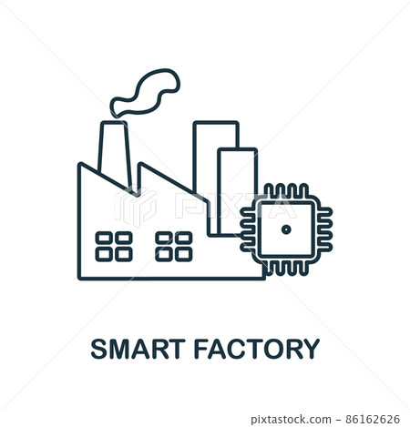 Smart Factory icon. Line element from industry... - Stock Illustration ...
