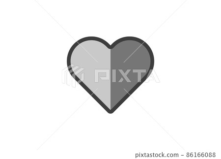Two-color heart shape: Beginner's mark, half,... - Stock Illustration ...