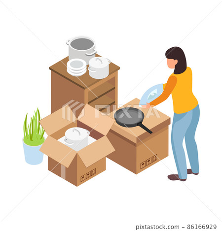 Relocation Isometric Icon - Stock Illustration [86166929] - PIXTA