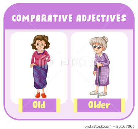 Comparative Adjectives for word old - Stock Illustration [86167065] - PIXTA