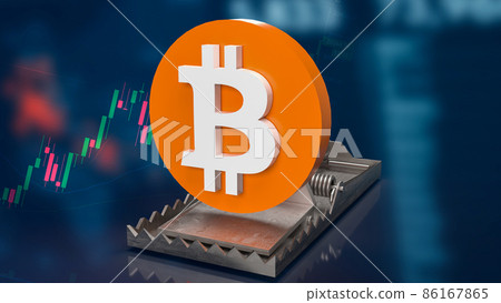 The bitcoin symbol and trap for crypto... - Stock Illustration ...