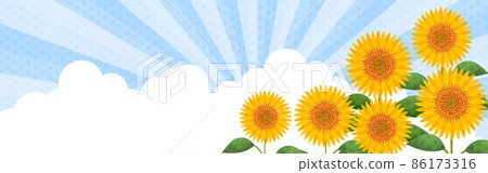 Summer, sunflower and cumulonimbus banner, 320x100 - Stock Illustration ...