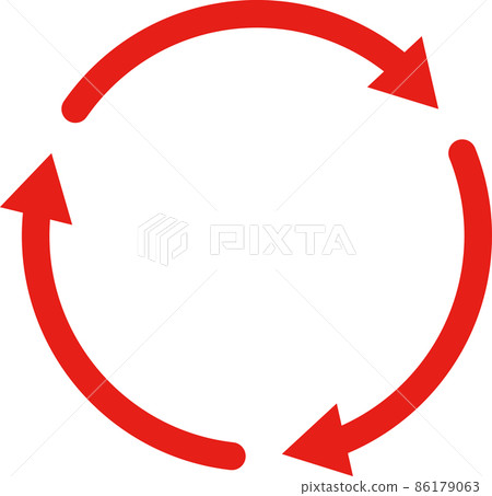 Arrow (circulation) cycle icon red recycling - Stock Illustration ...